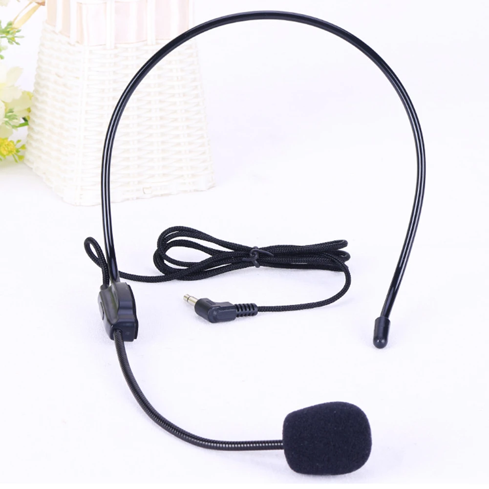 Portable Head-mounted Headset Microphone Wired 3.5mm Plug Guide Lecture ...