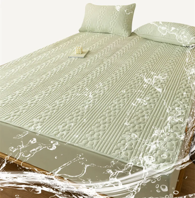 Super Waterproof Bed Cover Quilted Thicked housse de matelas Queen/King ...