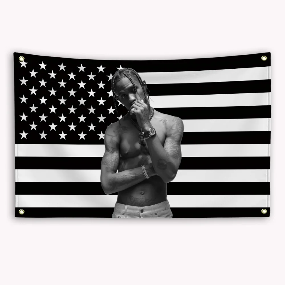 T-Travis S-Scott American Flag Banner Decoration Garage Flags for ...