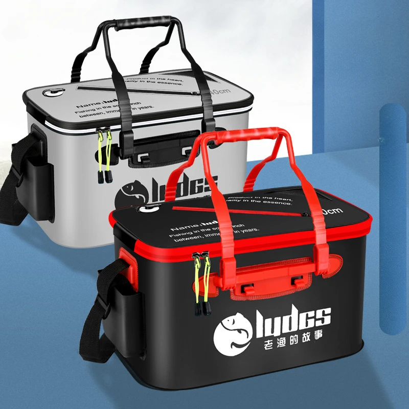 50cm-Fishing-Bucket-Fishing-Tackle-Bag-Folding-EVA-Live-Fish-Box-Hand ...