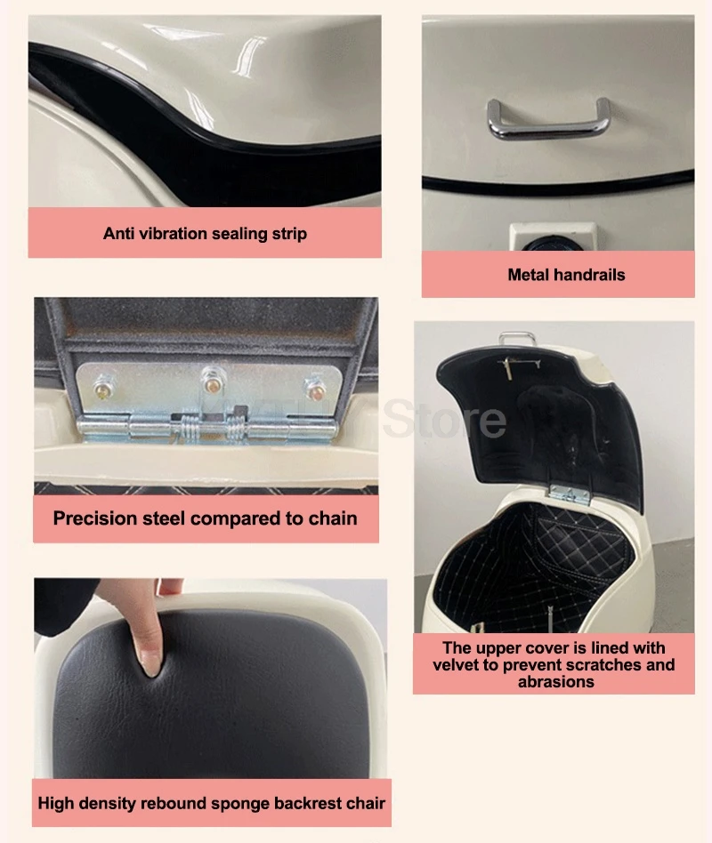 38L мотоциклетный хвостовой ящик из АБС-пластика, высокопрочный багажник для скутера ...