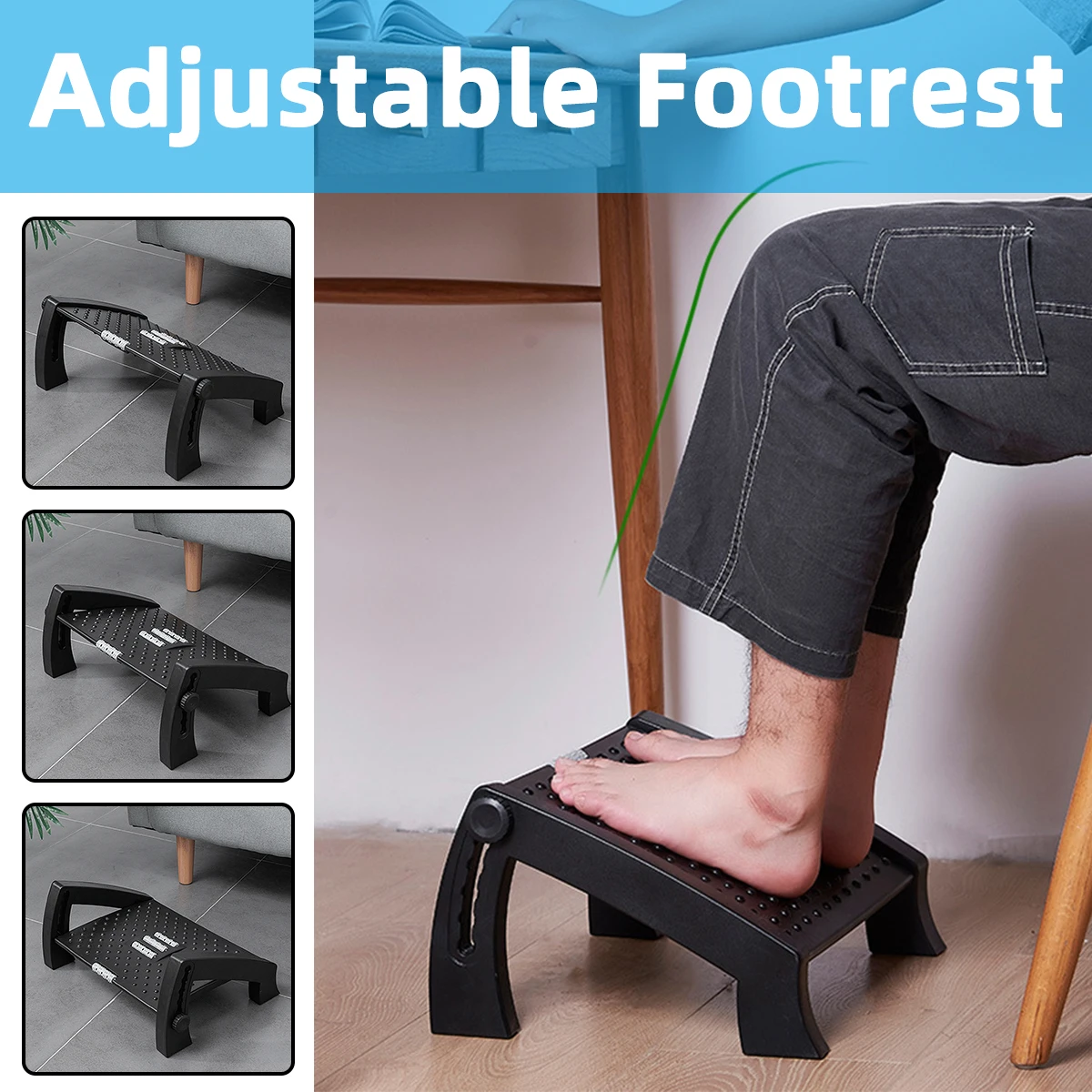 Foot / Leg Rest For Office Chair Ergonomic Computer Under Desk Footrest ...