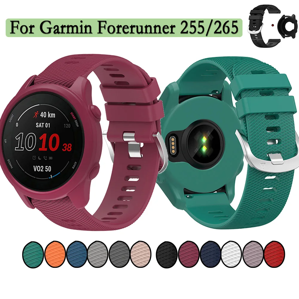 2-in-1 For Garmin Forerunner 255/265 Strap 22mm Watchband +Case Single ...