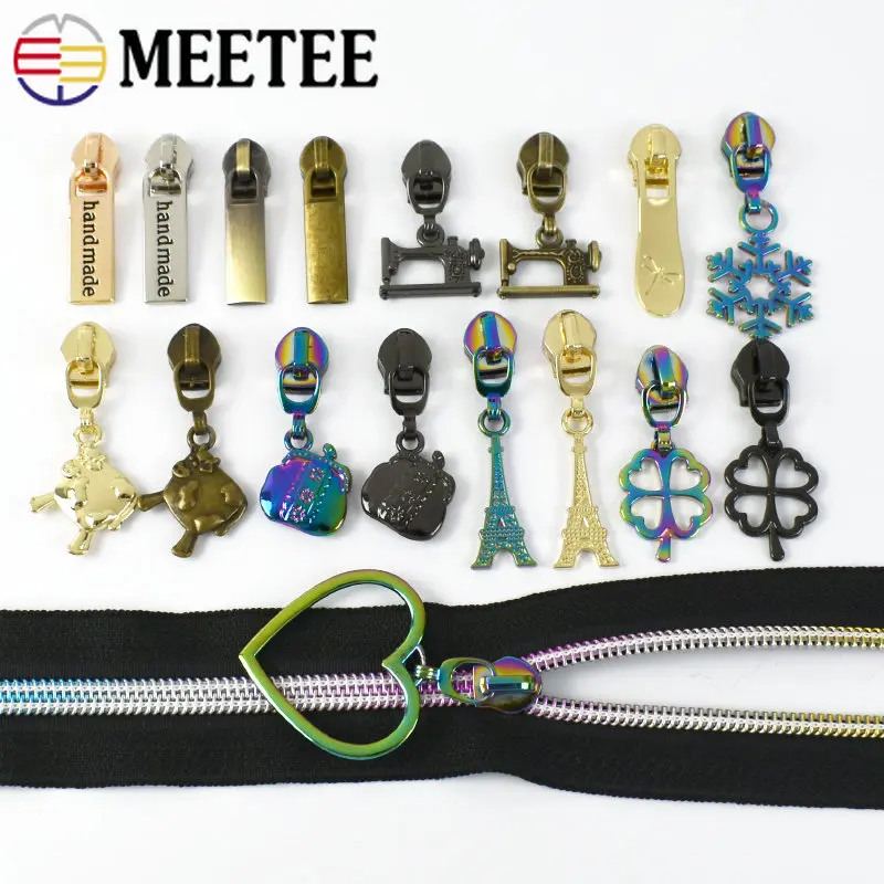 5-10Pcs-5-Zippers-Pulls-for-Nylon-Zippers-Tapes-Bag-Garment-Decorative ...