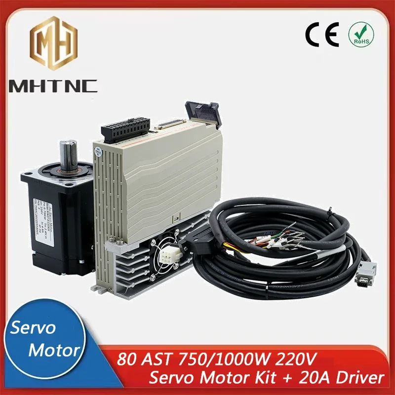 80 AST 750W 1000W 3000-6000RPM Ac Servo Motor Kit With Magnetic 17bit ...