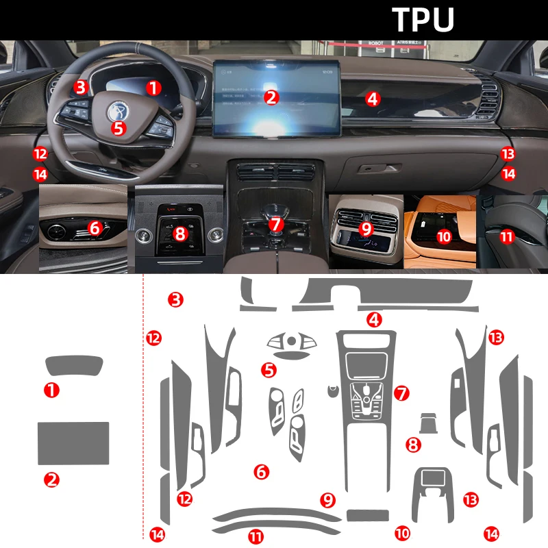 Tpu Film For Byd Dmi Ev Song Plus Pro Qin Plus Han Ev Car Interior ...