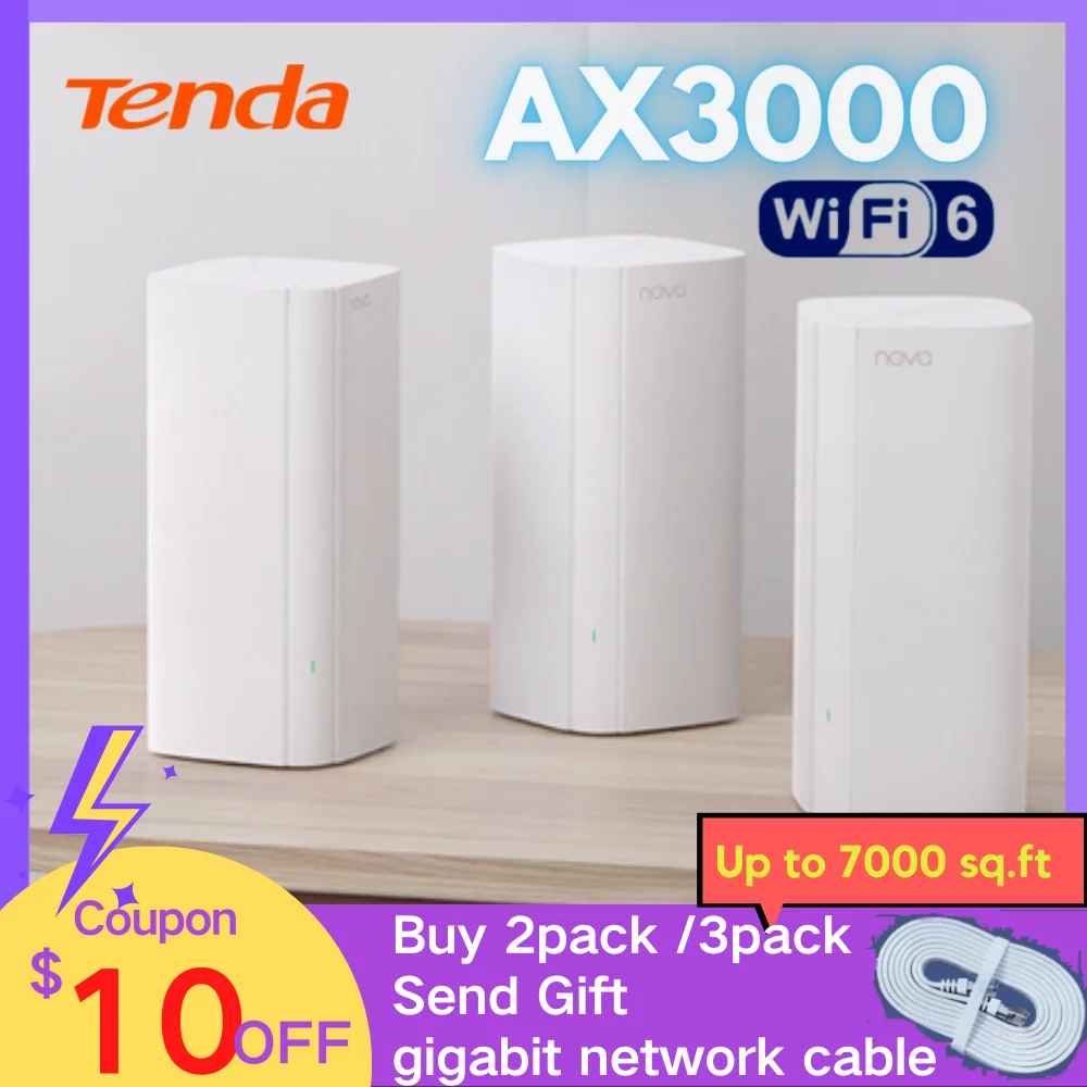 Tenda Mesh Wifi 6 Router AX3000 MX12 WIFI6 Wireless roteador mesh Tenda ...
