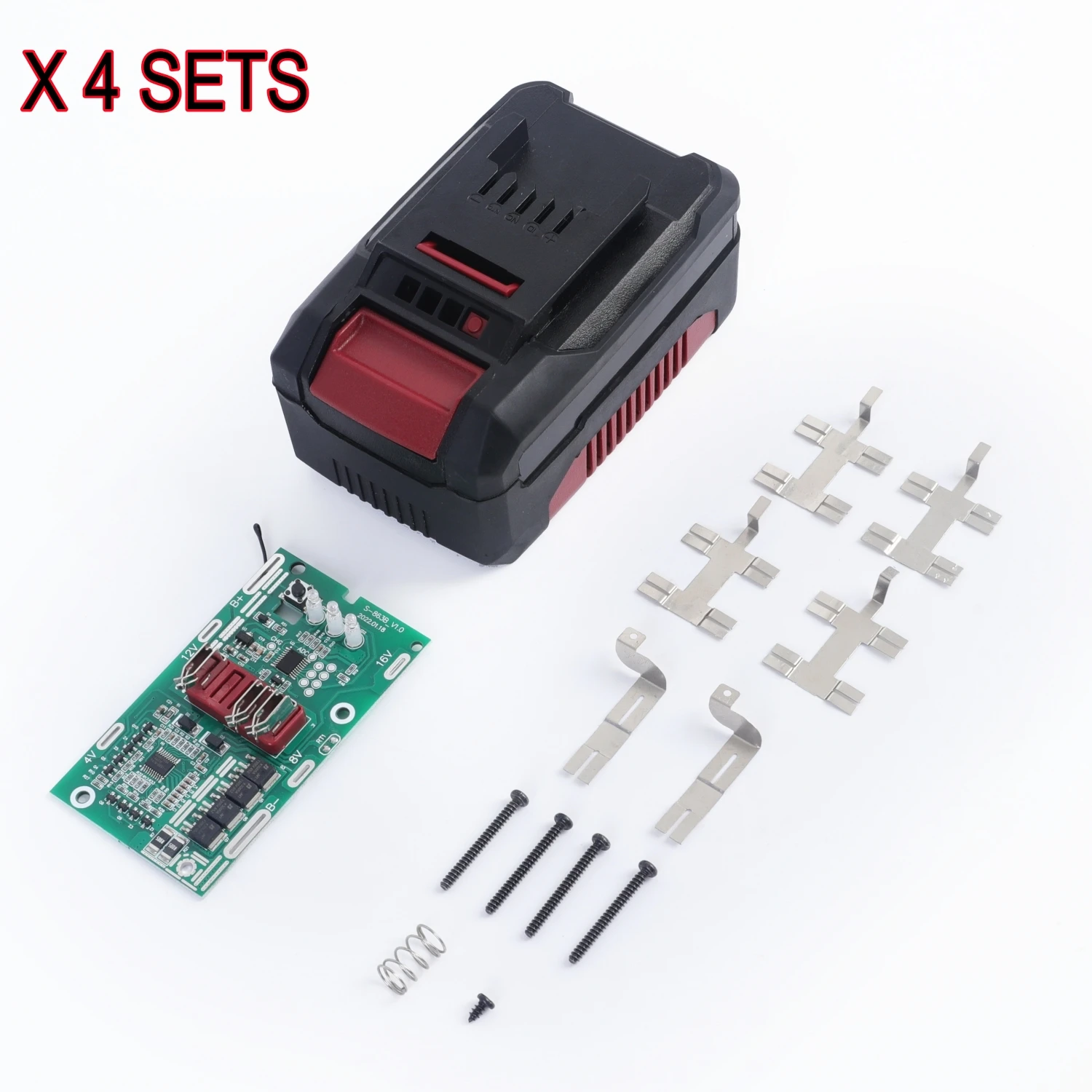 Einhell 무선 전동 공구용 BMS 배터리 부품, Ozito용 리튬 이온 배터리, 18V, 3000mAh, 4000mAh, 5200mAh, 6000mAh, 4 팩 ...