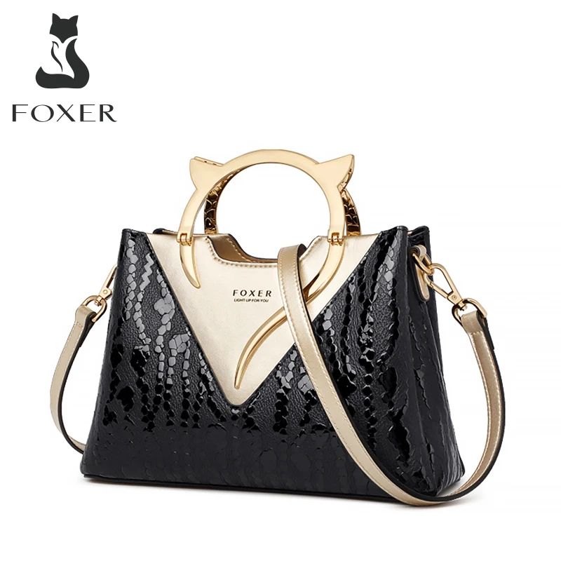 FOXER Women Top Handbags Split Leather Elegant Purse Fall Winter Bag ...