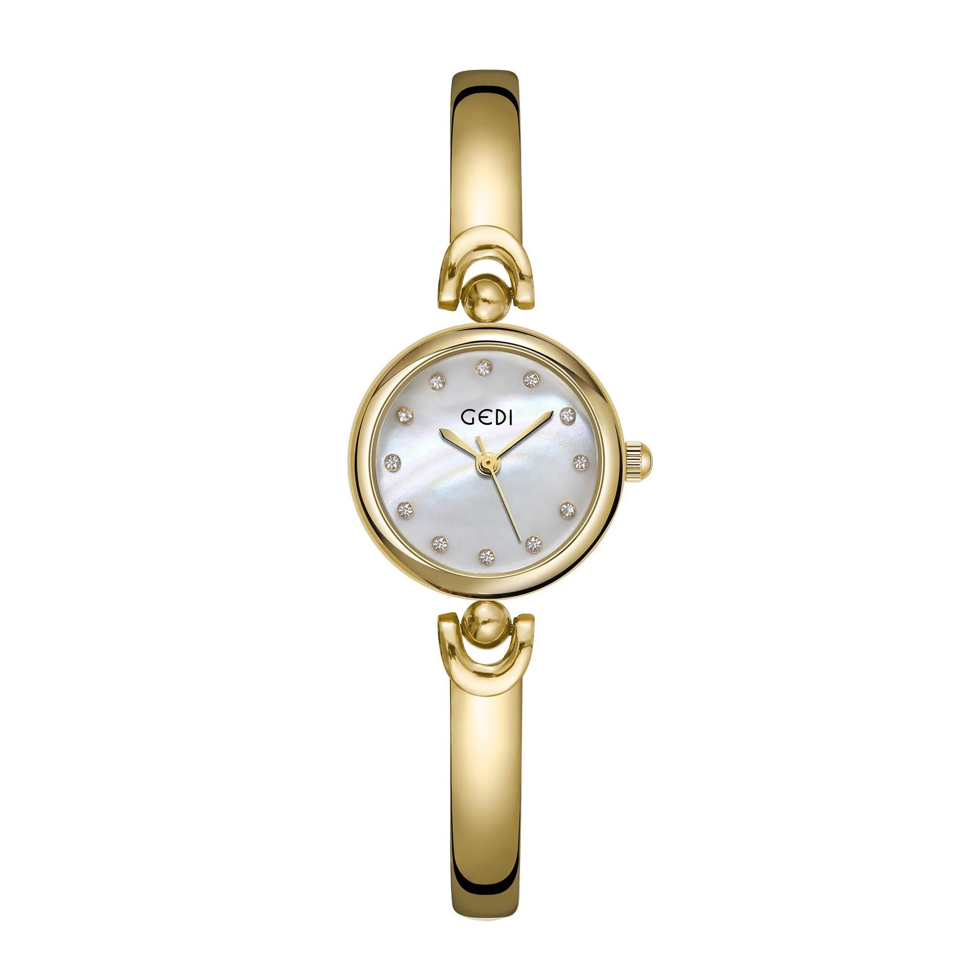 Fashion Gedi Top Brand Elegant Waterproof Golden Quartz Women Luxury ...