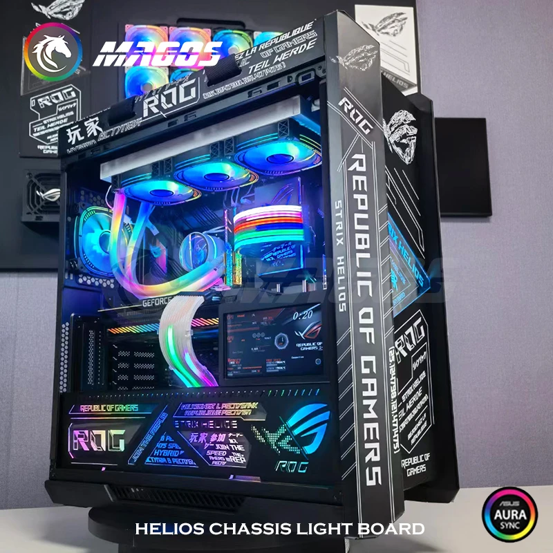 Pc Case Panel Rgb Light Board Backplate For Asus Rog Strix Helios Case ...
