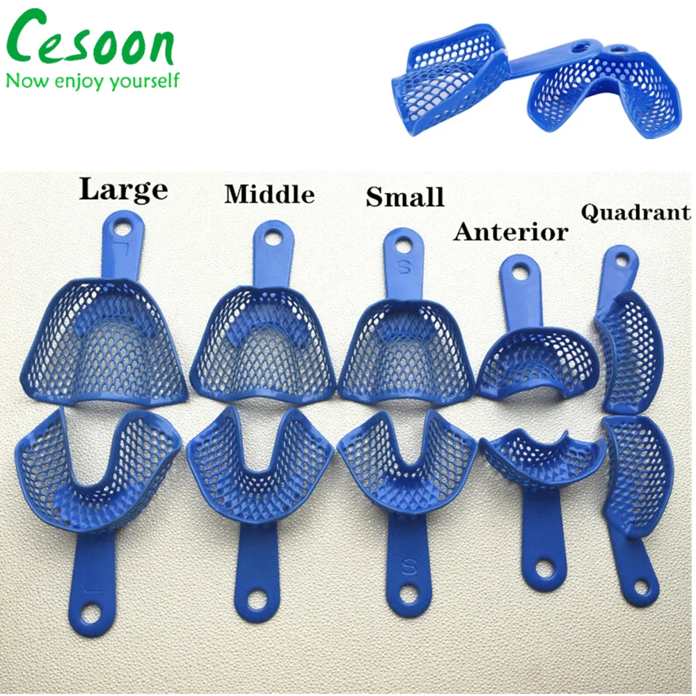10Pcs-Set-Dental-Impression-Trays-Plastic-Steel-Oral-Teeth-Holder-Tray ...