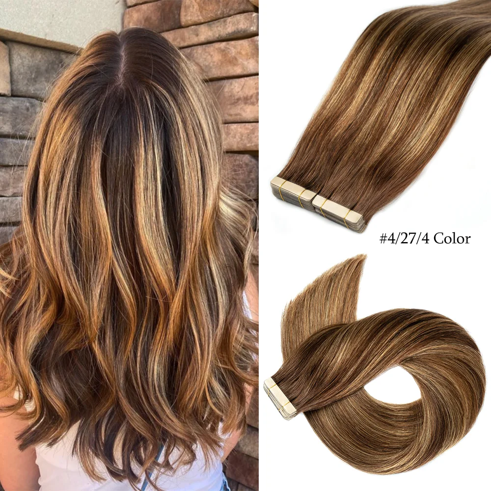 Tape-In-Hair-Extensions-100-Remy-Hair-Balayage-Dark-Brown-To-Light ...