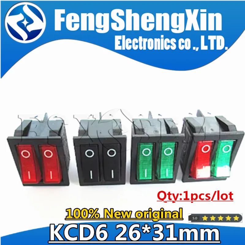KCD6 16A 250V AC 로커 스위치 보트 스위치 램프 ON-OFF 전기 그릴 전기 히터 더블 배 유형 전원 버튼 ...