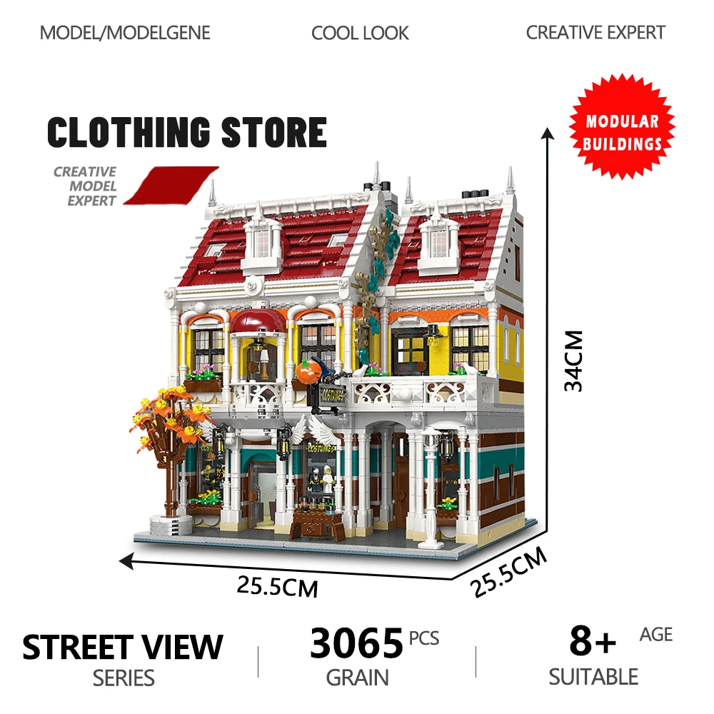 Street-View-Clothing-Store-Building-Blocks-City-Model-MOC-Creative-Expert-Bricks-Education-Toys ...
