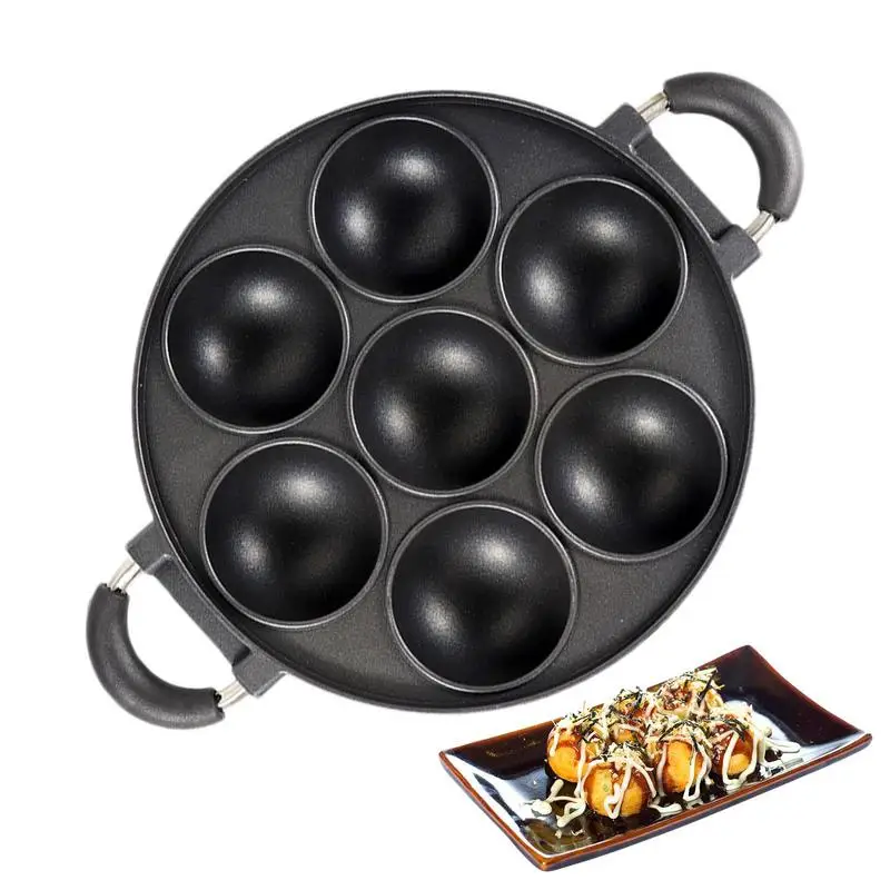 Cast-Iron-Biscuit-Pan-7-Cup-Large-Muffin-Pan-Round-Kitchen-Non-Stick ...