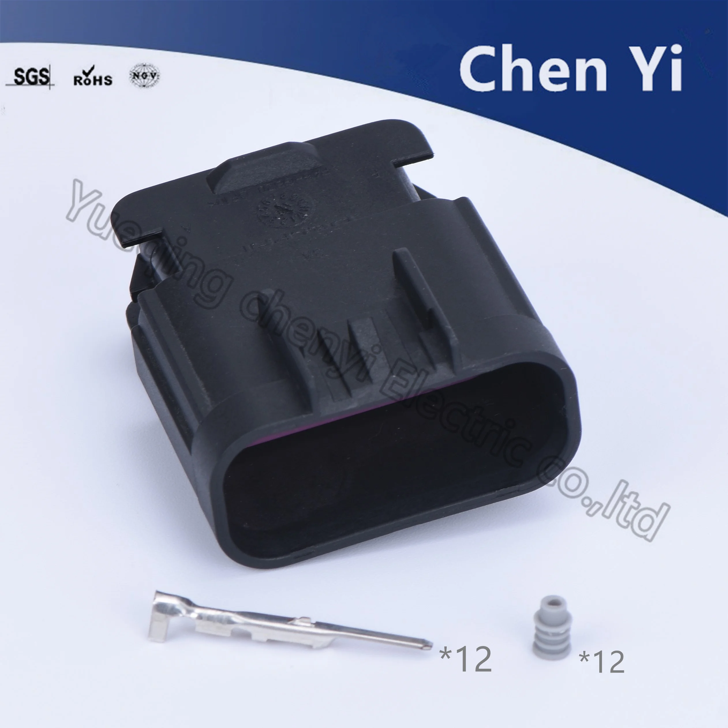 Efi motor negro de 12 Pines, conector impermeable automotriz macho ...