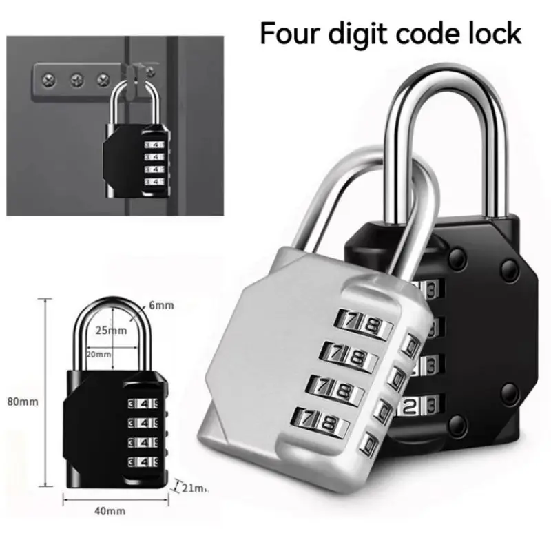 Mini-metal-4-digit-code-lock-outdoor-waterproof-padlock-travel-suitcase ...