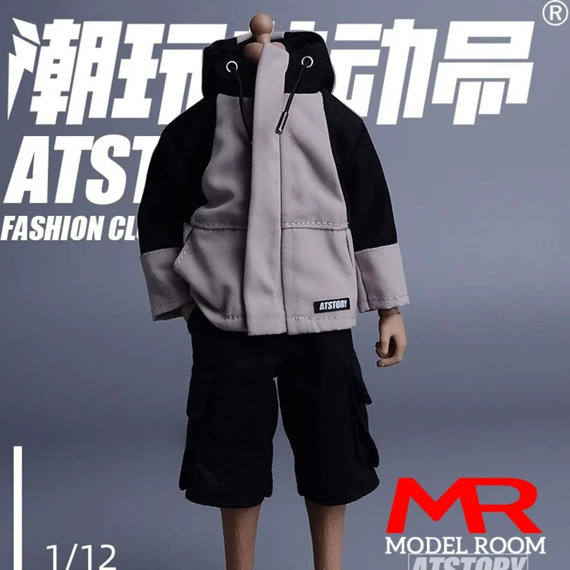 ATStory 1/12 Male Zipper Outdoor Jacket Clothes Model Fit 6'' BJD ...
