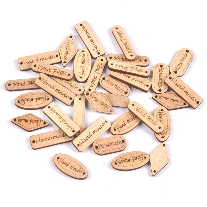 50Pcs-Retro-Wooden-Button-Hand-Made-tags-Wood-Sewing-Accessories-For ...