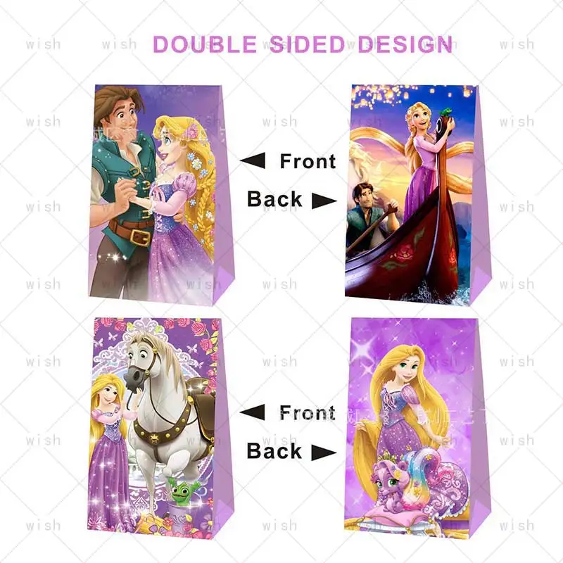 Bolsa de regalo de papel de la princesa Disney Rapunzel enredada, suministros para fiesta de ...