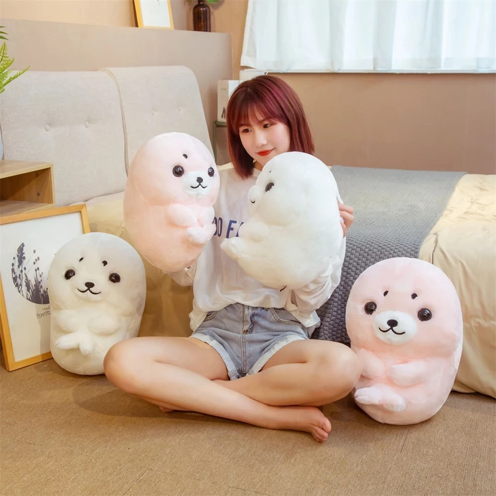 32-40cm Cartoon Deep Sea Seal Stuffed Soft Round Sit Seal Plush Toy ...