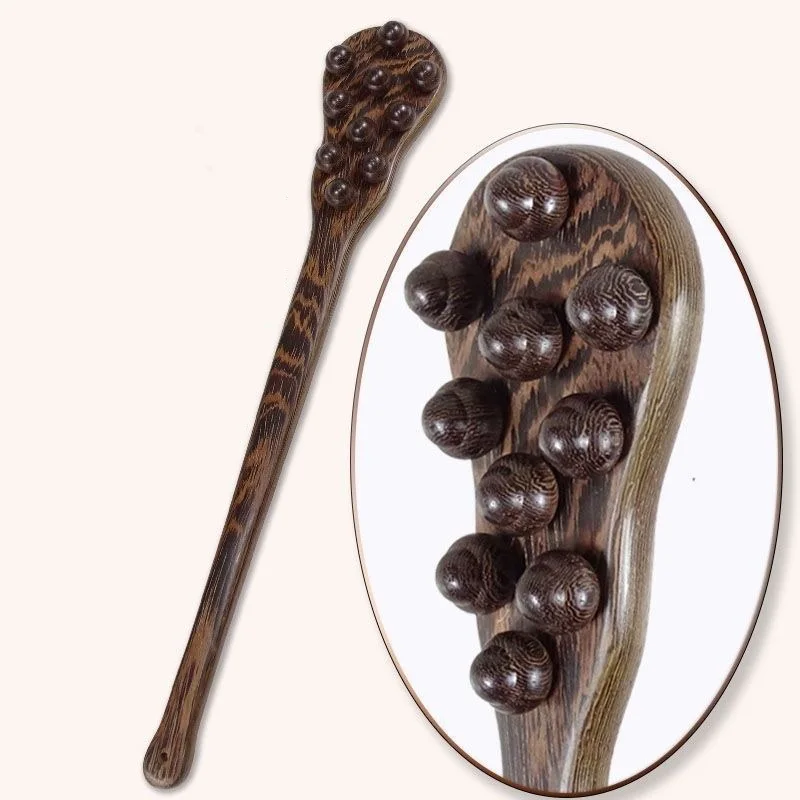 43.5CM Wenge Solid Wood Horse Whip Flogger with 10 Beads Training ...