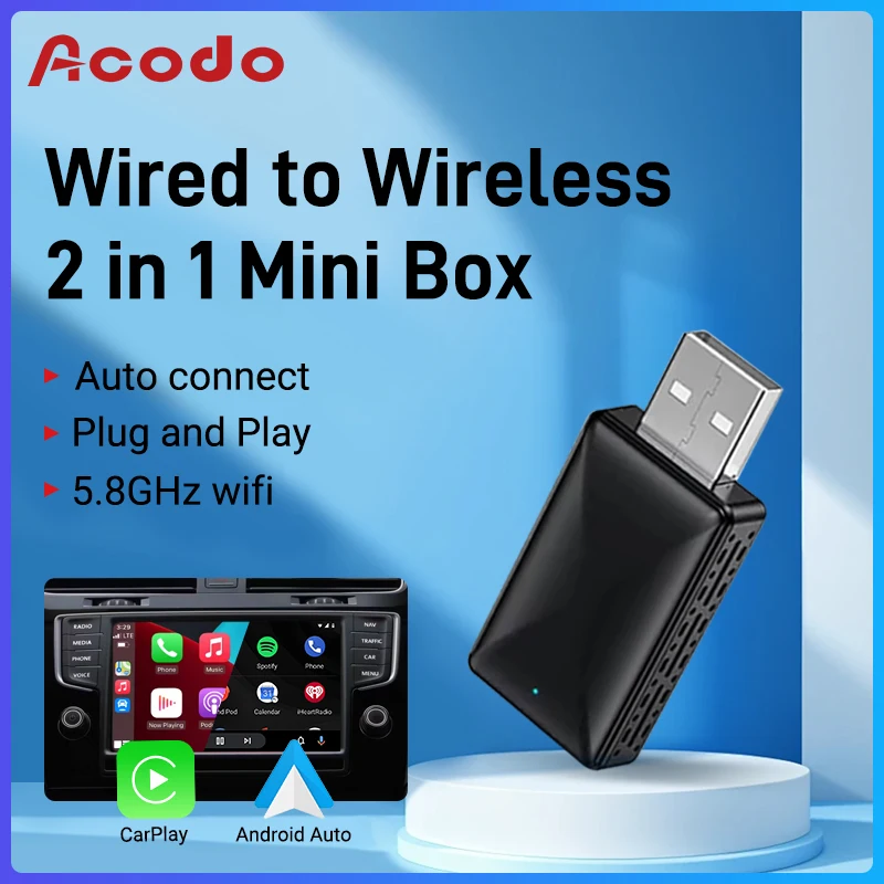 Acodo-Smallest-Box-2in1-CarPlay-and-Android-Auto-Wired-to-Wireless ...