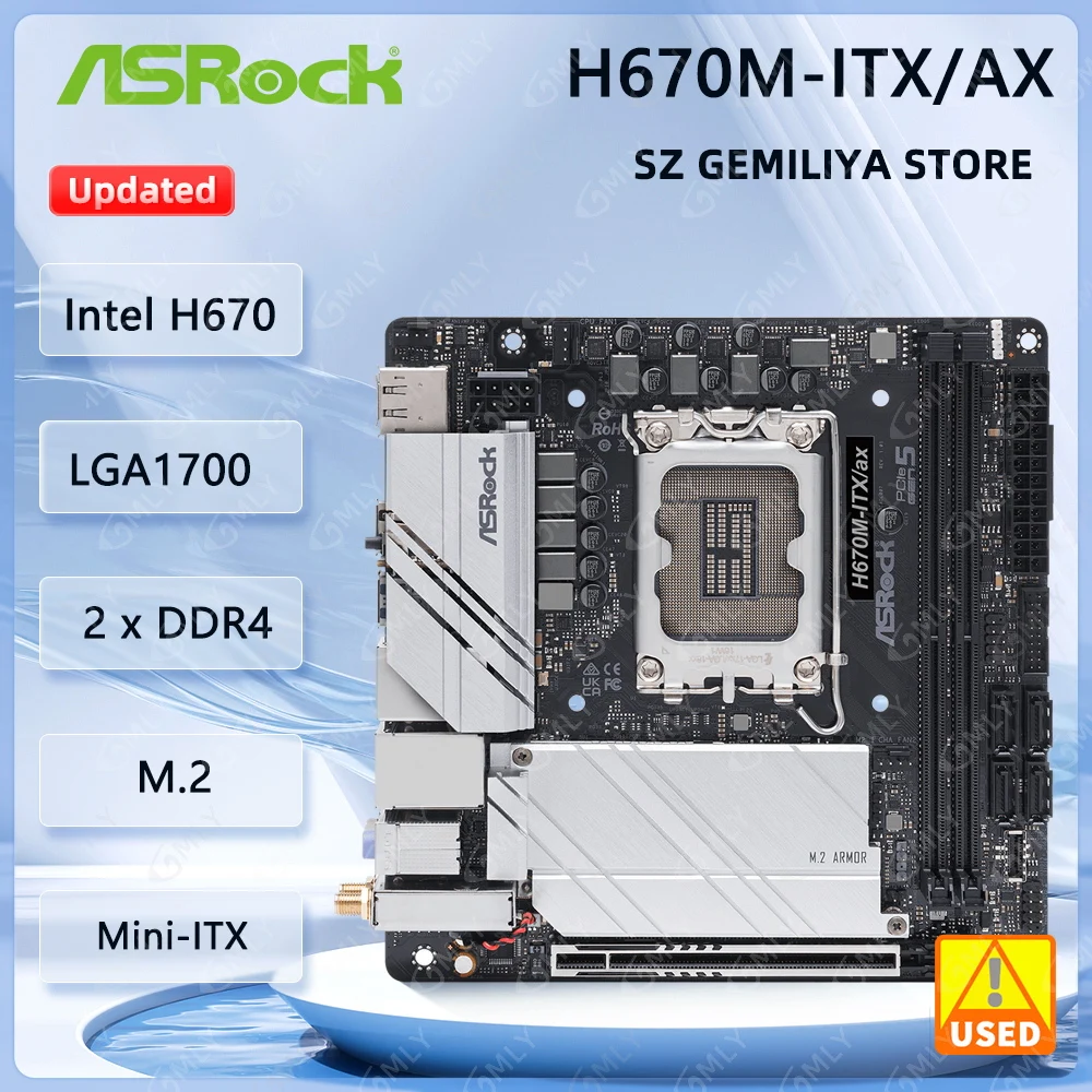 ASROCK H670M-ITX/ax Mini-ITX マザーボードインテル H670 M.2 LGA1700 2xDDR4 サポート i5 ...