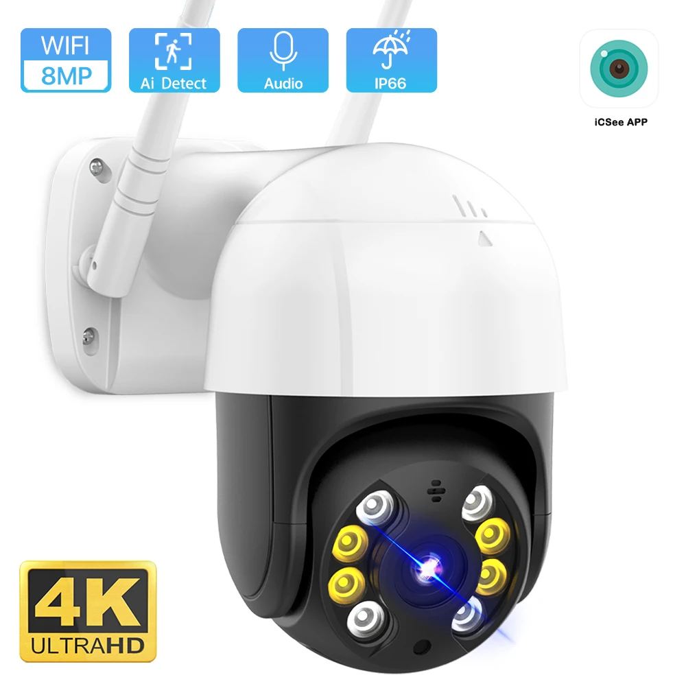 8MP 4K HD IP Camera 5MP Outdoor iCSee Wifi Camera PTZ Security CCTV ...