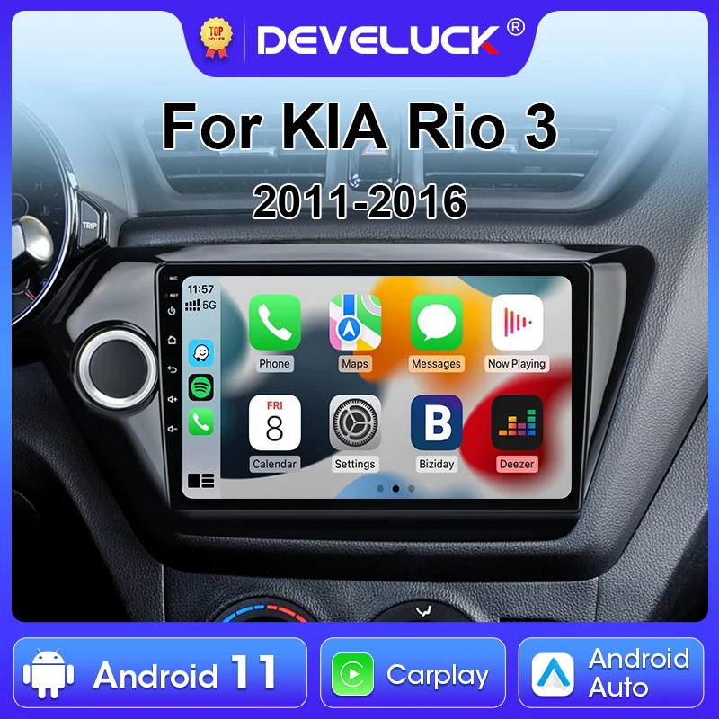 2 Din 9" Android 10.0 Car Radio For Kia Rio 3 2011-2016 2din Stereo ...