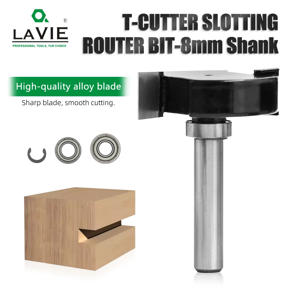 LAVIE 8mm Shank T Slot Router Bits Woodworking Slotting for Wood ...