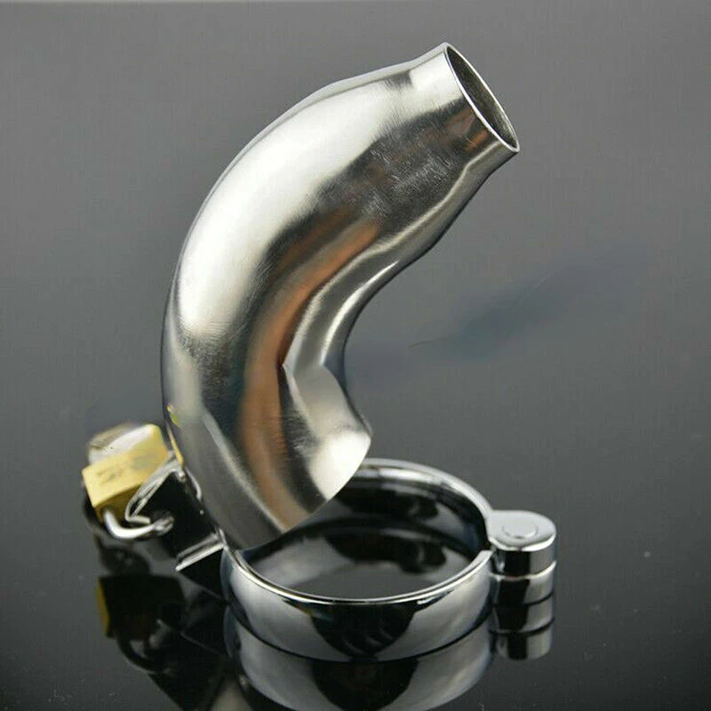 New-Male-Stainless-Steel-Chastity-Belt-Mens-Bird-Cage-With-Lock-Shackle ...
