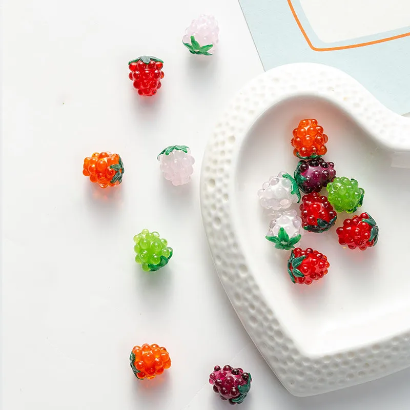 Raspberry-Glass-Bead-Fruit-Bead-Handmade-Lampwork-Bead-DIY-Jewelry ...
