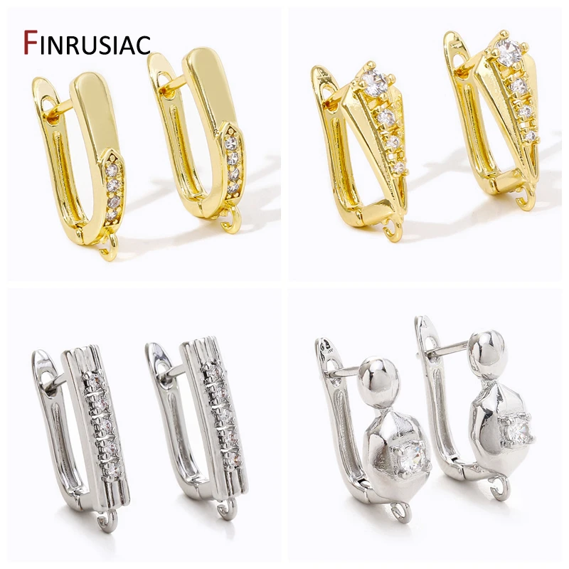 DIY-Women-Zircon-Earring-Making-Supplies-18K-Gold-Plated-Brass-Fastener ...