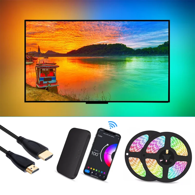 Fancy HDMI led Sync box Screen Lighting Kit For TV Smart Music Ambient ...