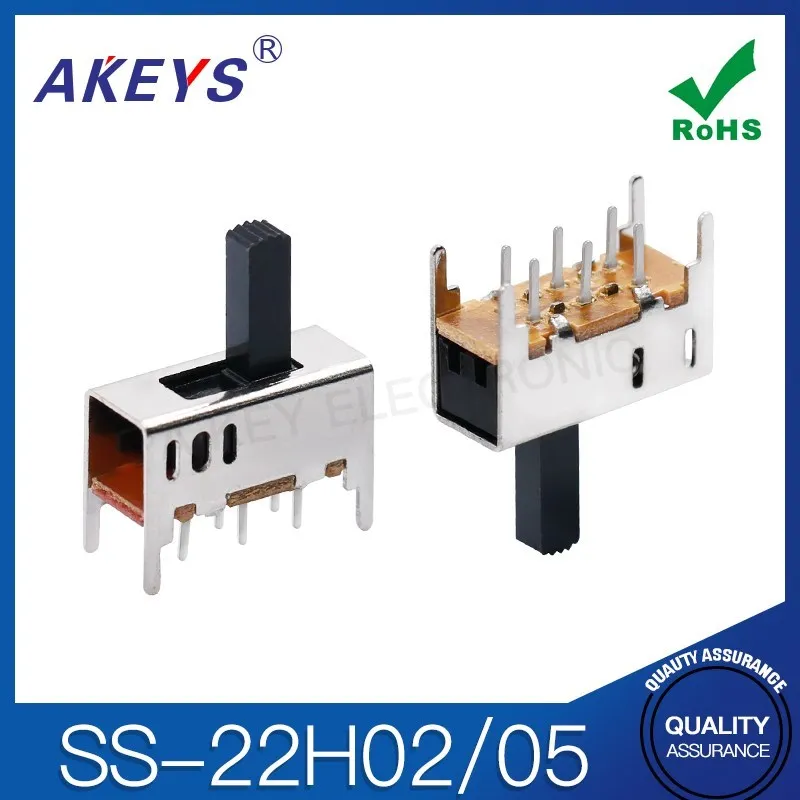 SS 22H02 / 05 (2P2T) 6 pin 2 gear vertical pull out switch of various height forward sliding ...