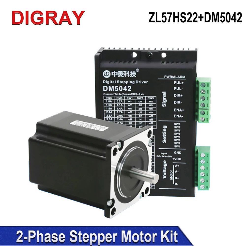 DIGRAY-2-Phase-Open-Loop-Stepper-Motor-Kit-DM5042-ZL57HS22-8-for-3D ...