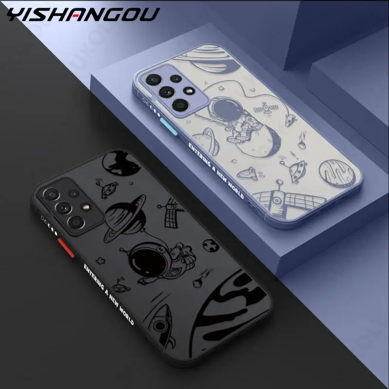 Cute Space Astronaut Phone Case For Samsung Galaxy A52 A32 S22 S21 ...