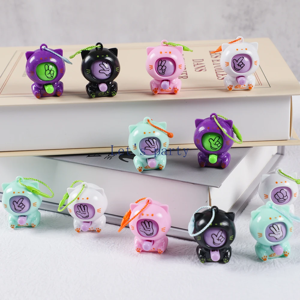 10Pcs-Mini-Cute-Cat-Rock-paper-scissors-Keychain-Toys-for-Kids-Birthday ...