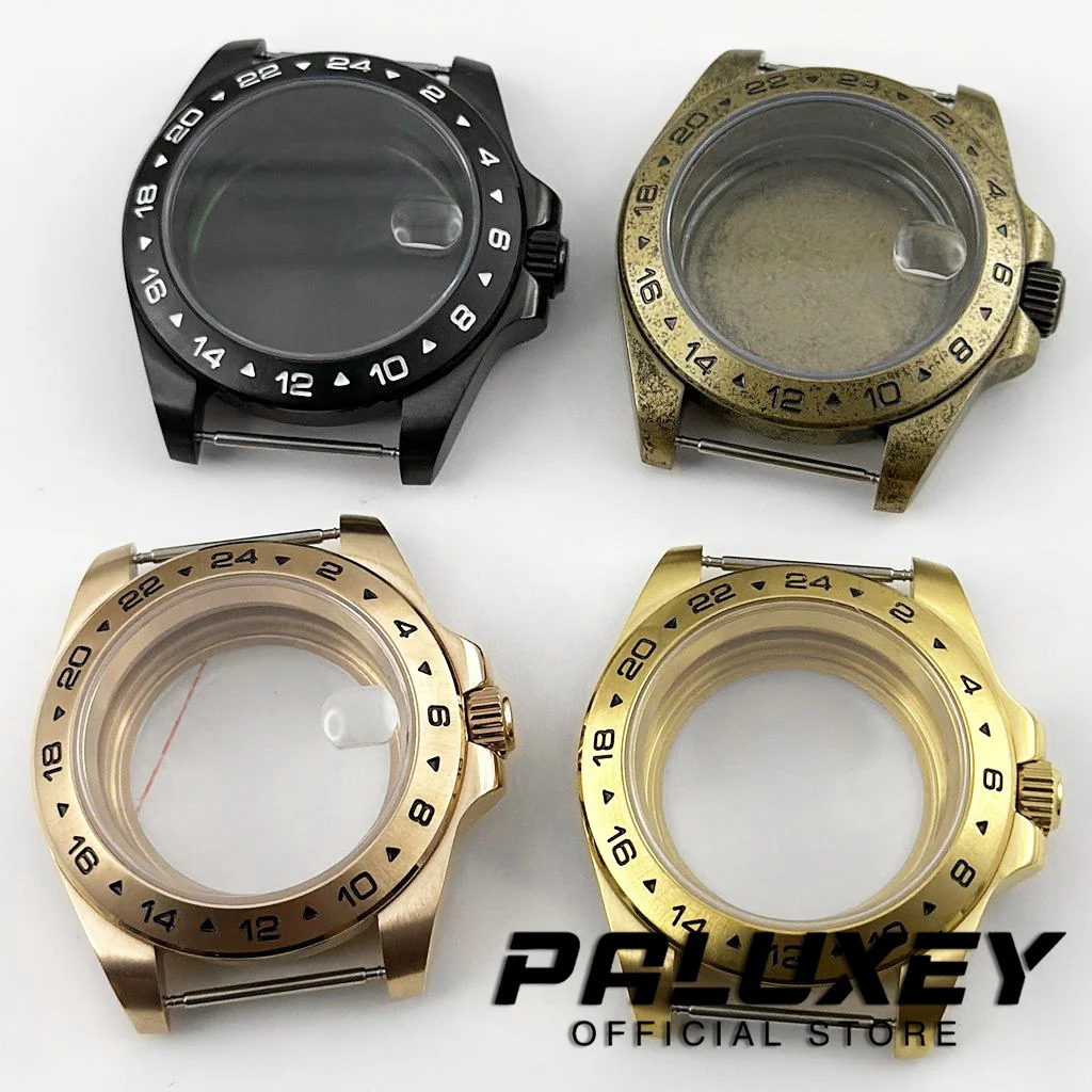 40mm 24 Hour GMT Explorer Steel Bezel Watch Case for NH34 NH35 NH36 ...