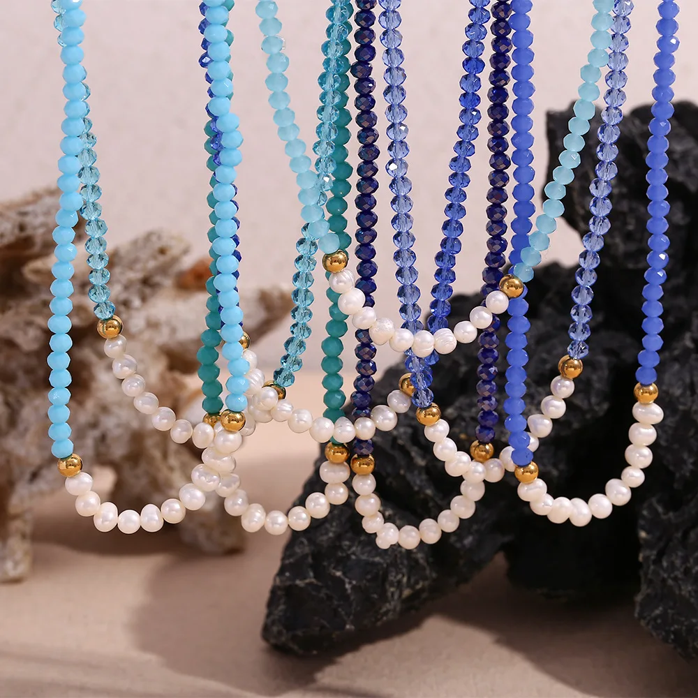 Fashionable-Elegant-Stainless-Steel-Ten-Freshwater-Pearls-Handmade ...