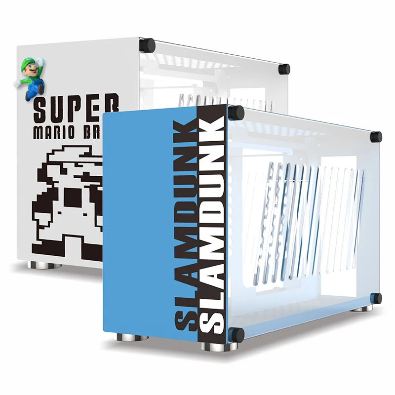 Cool-fish-T60-mini-ITX-case-pink-blue-portable-side-transparent-SFX ...