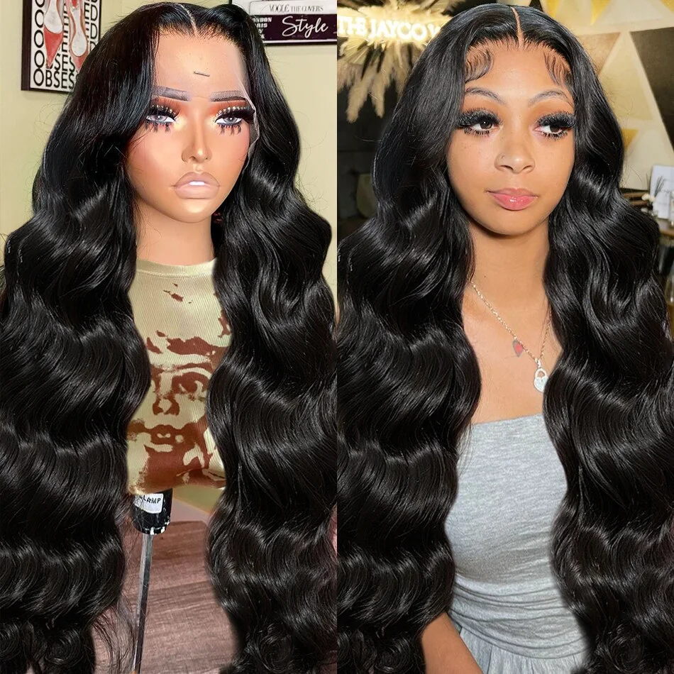 40 42 Inch 13x4 13x6 HD Body Wave Lace Front Wig Pre Plucked Loose Wave ...