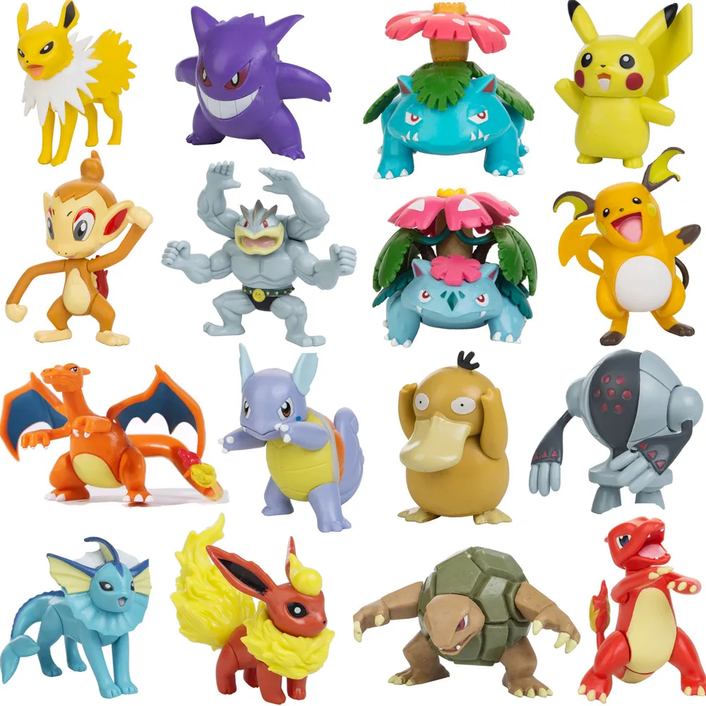 Modelo Pokémon Action Figures, Charmander, Popplio Litten, Pikachu ...
