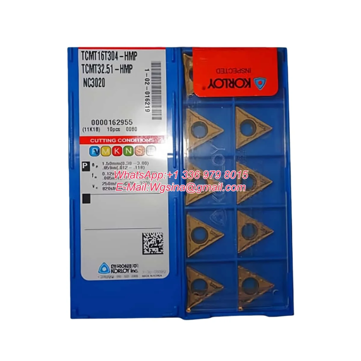 KORLOY 100% Original TCMT TCMT16 TCMT16T304 HMP TCMT16T308 HMP NC3020 ...