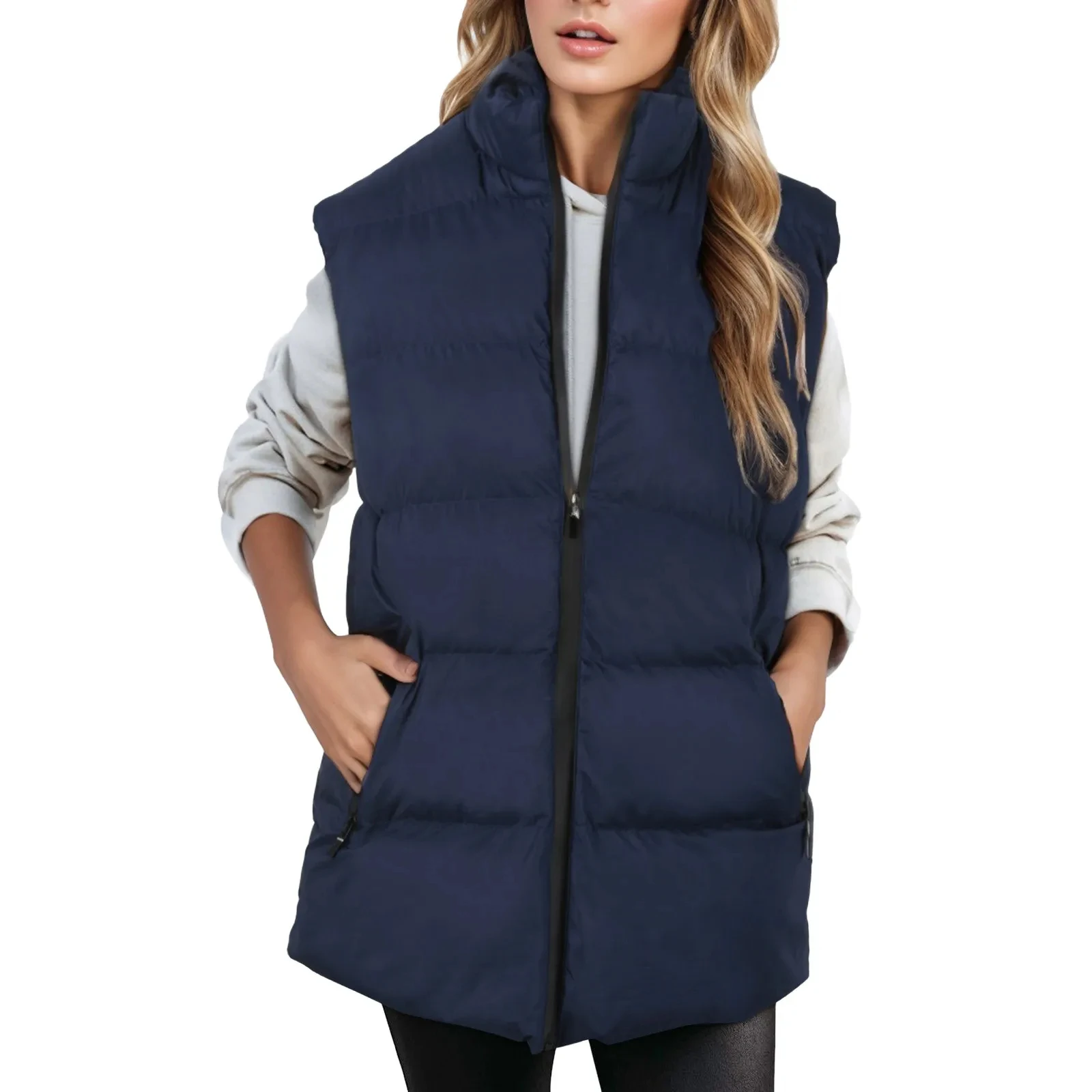 Women-Vest-Solid-New-Standing-Collar-Down-Jacket-Female-Vests ...