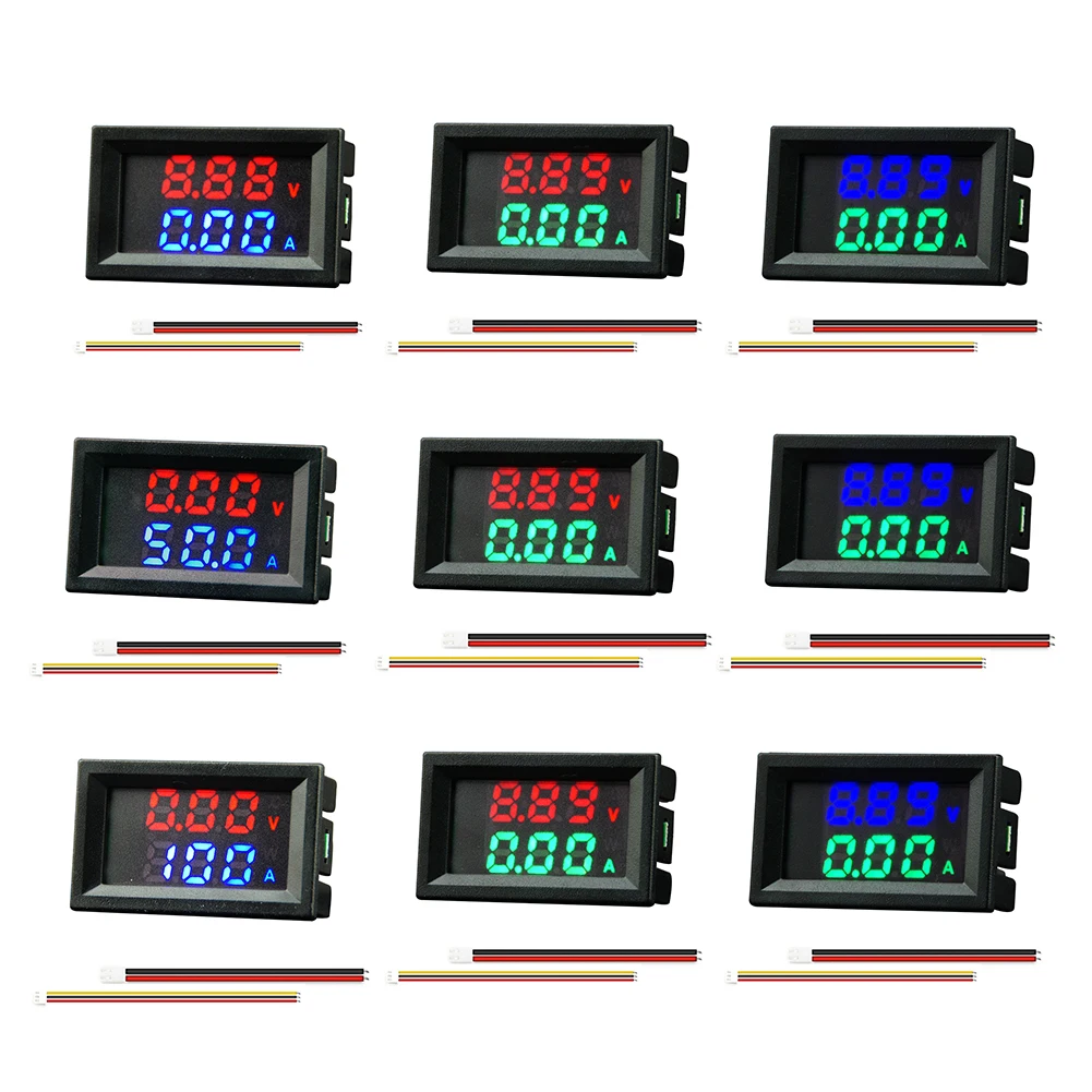 10a/50a/100a Digital Voltmeter Ammeter Dual Led Display Current Power ...