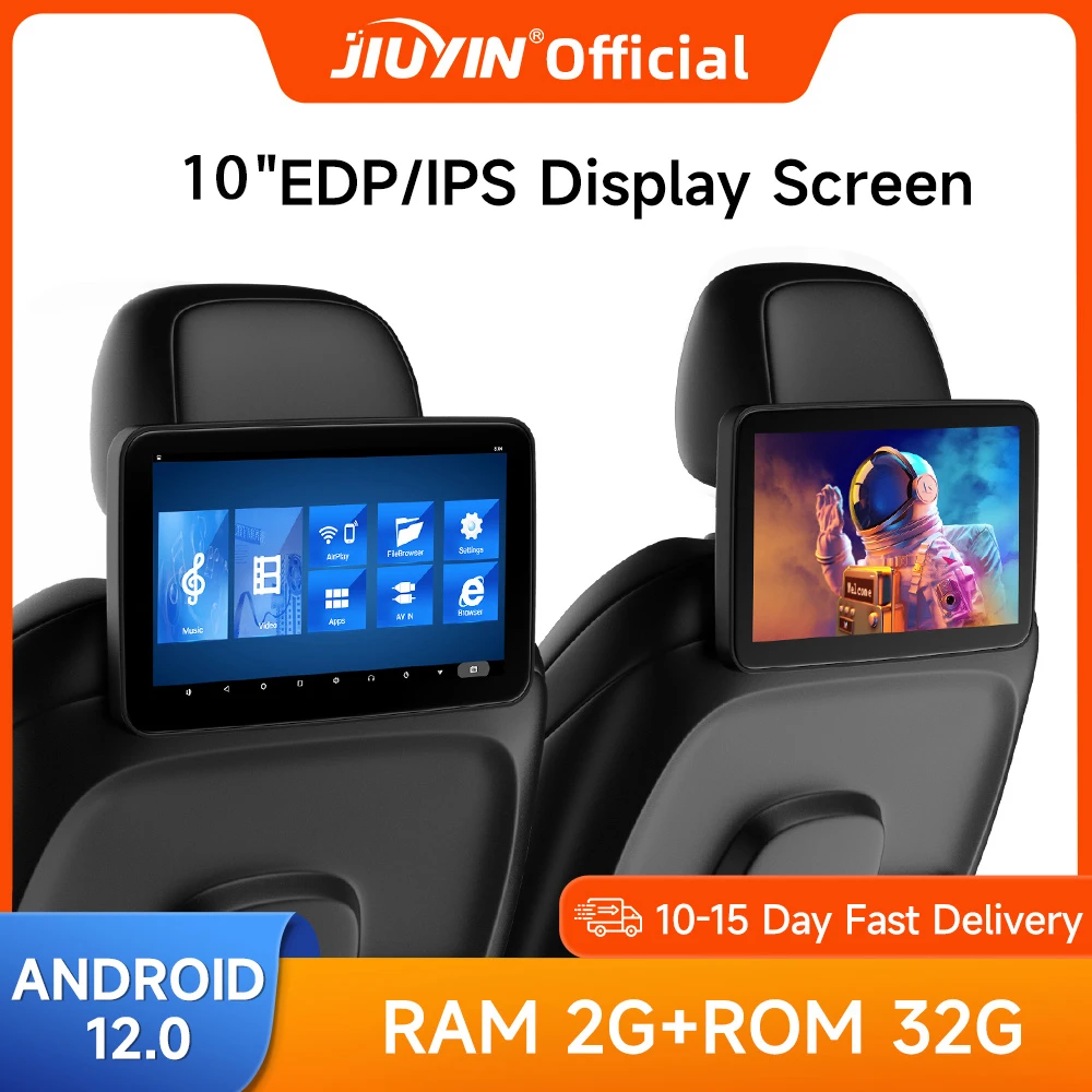 Headrest Monitor Touch Screen Display IPS Android12 WIFI Car Back Seat ...