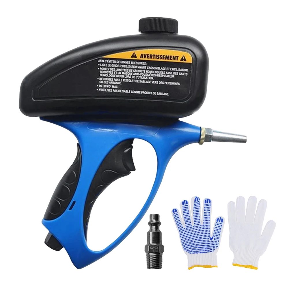 150-PSI-Portable-Gravity-Sandblasting-Gun-with-Nozzle-Gloves-Pneumatic ...